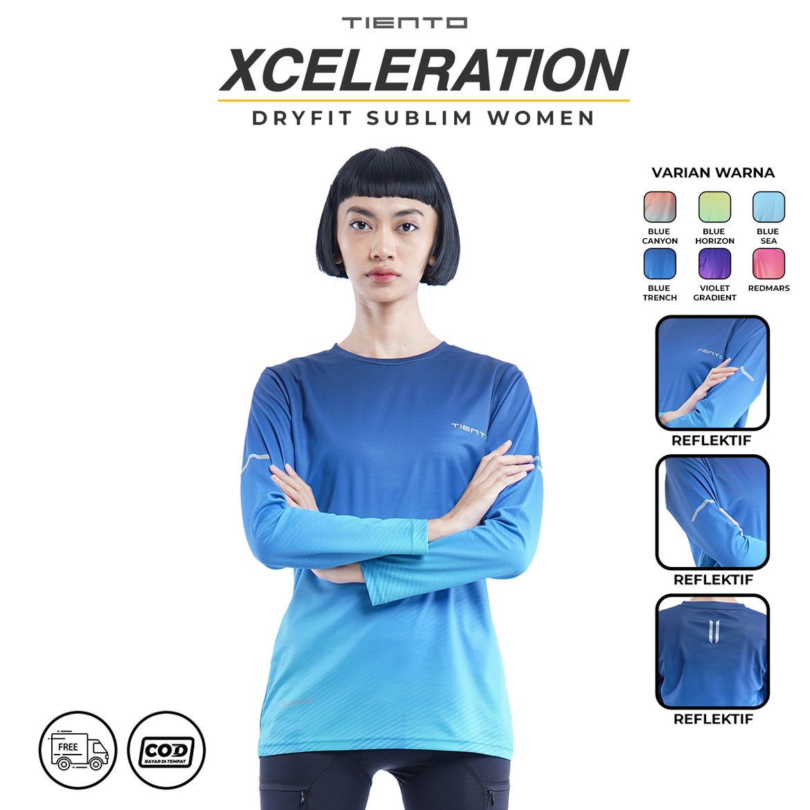 Tiento Long Sleeve Dry Fit Xceleration Women – Tientoindonesia